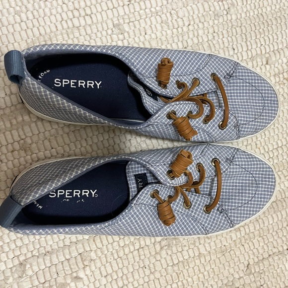 Sperry | Shoes | Sperry Blue White Checkered Lace Up Shoes | Poshmark